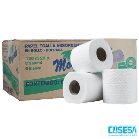 TOALLA ROLLO MOCAMBO COLOR BLANCA 180 - Cosesamex