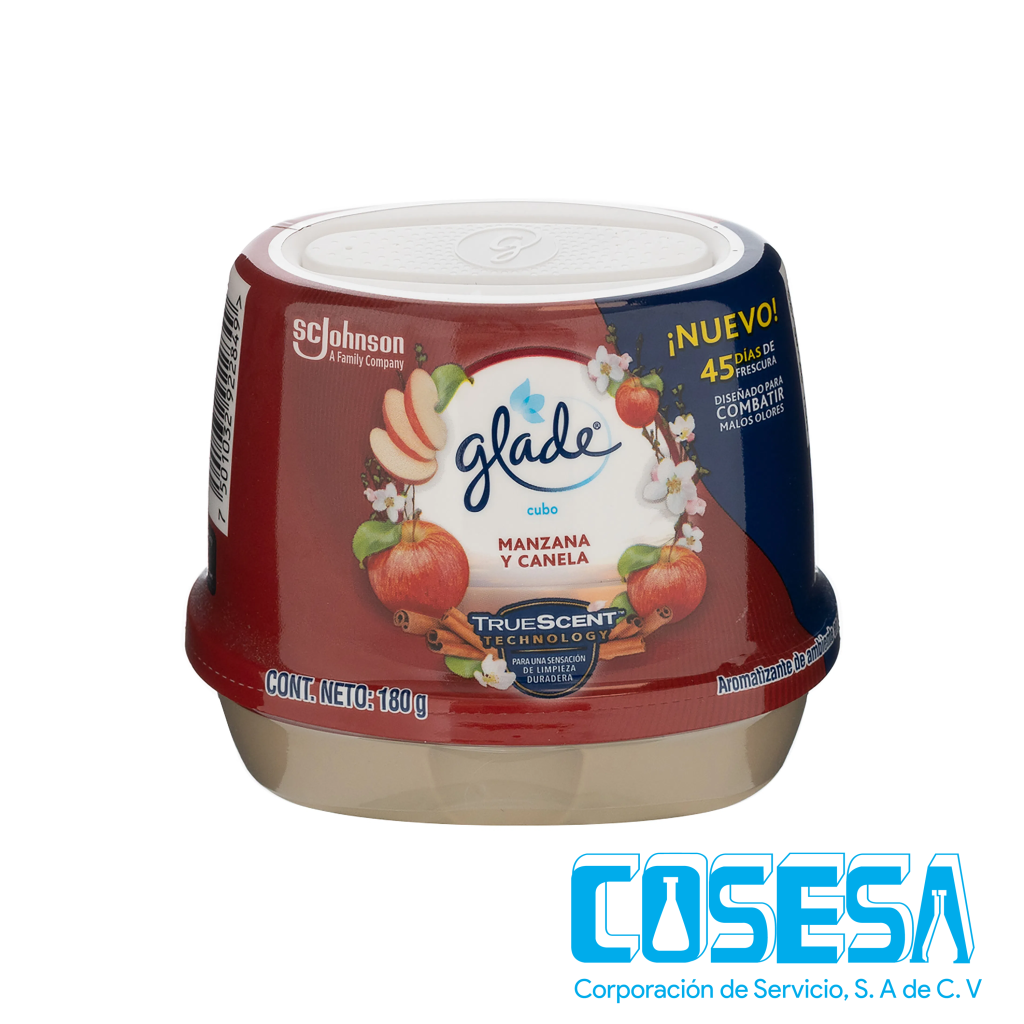 AROMATIZANTE GLADE ABSORBE OLORES EN CUBO GEL 180G - Cosesamex